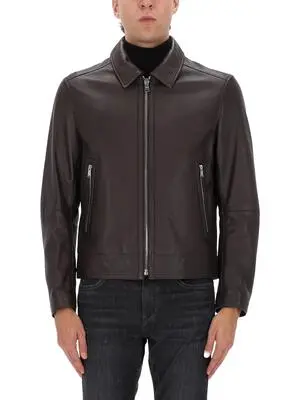BOSS Leather Jacket - Brown