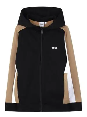 BOSS Hooded Zip-up Cardigan - Black