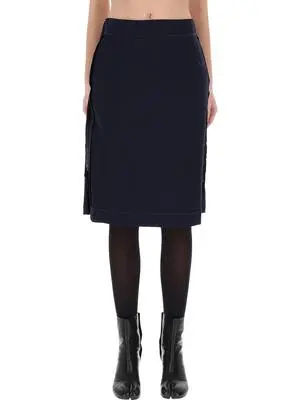 MAISON MARGIELA Midi Skirt With Zipper - Blue
