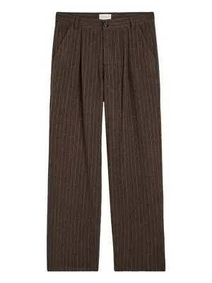 Oliver Peoples Orsman Striped Wool-blend Trousers - Bronze