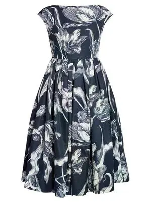 Erdem Floral-print Sleeveless Midi Dress - Blue