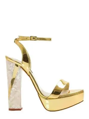 FREYA ROSE Tyra Block-heel Sandals - Gold