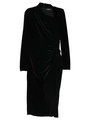 Ralph Lauren Ruched Long-sleeve Dress - Black