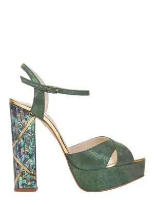 FREYA ROSE Cher Block-heel Sandals - Green