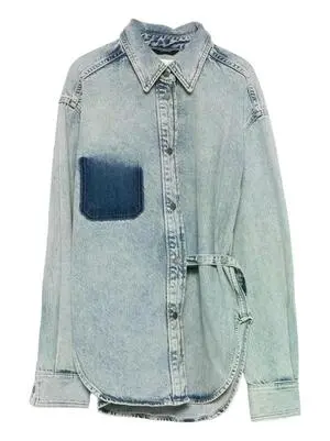 HAIKURE Bella Belted Shirt - Blue