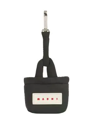 Marni Puffed Stitching Keyring - Black