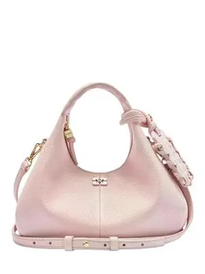 GANNI Logo-detail Charm Tote - Pink