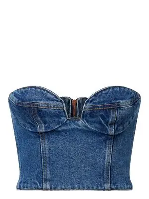 Magda Butrym Denim Bustier Top - Blue