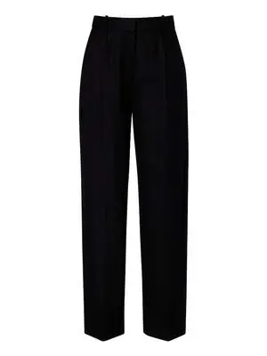 TOTEME Wide-leg Flannel Pants - Black