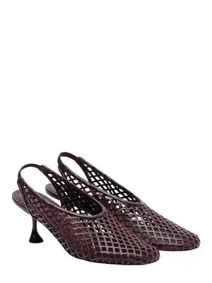 Proenza Schouler Tee 60 Perforated Slingback Pumps - Burgundy