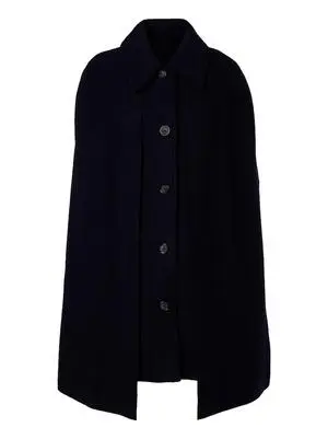 TOTEME Wool Bouclé Cape - Blue