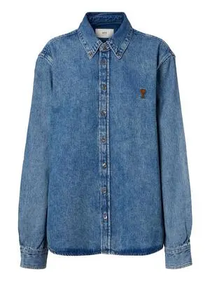 AMI Paris De Cœur Denim Shirt - Blue