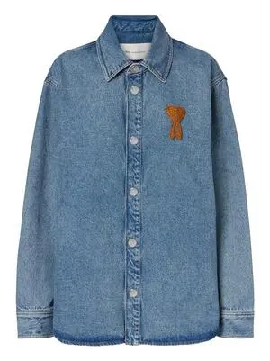 AMI Paris De Coeur Denim Shirt - Blue