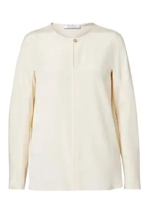 Max Mara Mitico Silk-blend Cady Top - White