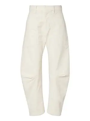 NILI LOTAN Shon Corduroy Barrel-leg Pants - White