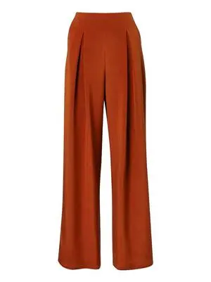 Max Mara Palude Silk-blend Crêpe Wide-leg Pants - Orange