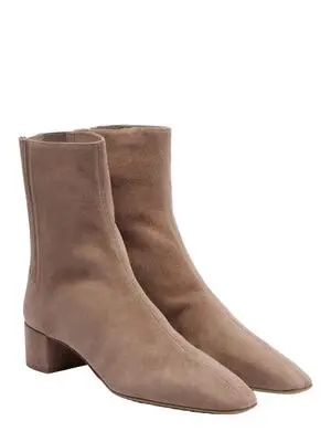 AQUAZZURA Saint Honoré Suede Ankle Boots - Beige