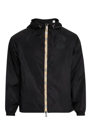 BURBERRY Check-Tape Nylon Relaxed-Fit Hooded Jacket