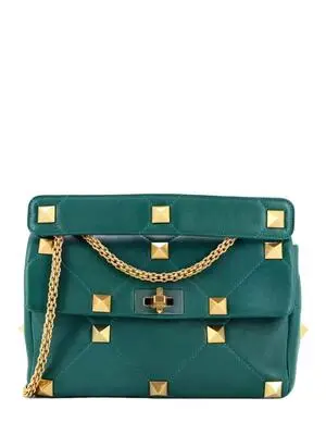 Valentino Garavani Roman Stud Flap Bag Quilted Leather Large - Green