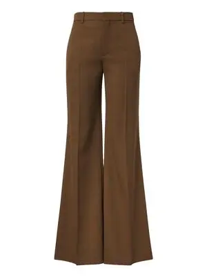 Chloé Virgin Wool Wide-leg Trousers - Beige