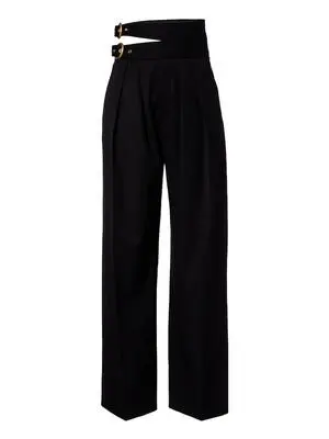 Chloé Virgin Wool Wide-leg Pants - Black