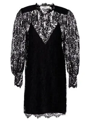 Chloé Floral Lace Mini Dress - Black