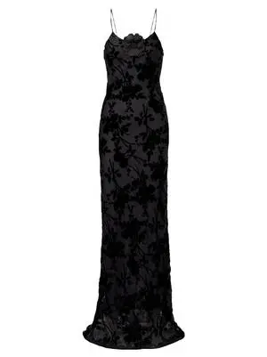 RODARTE Devoré Floral Velvet Gown - Black