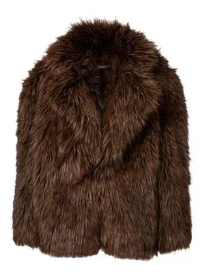 Magda Butrym Cropped Fur Jacket - Brown