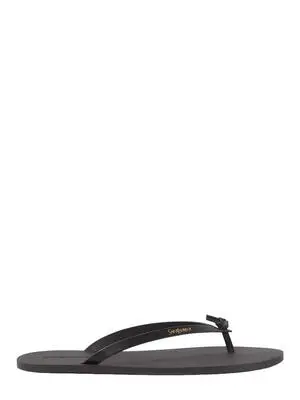 Saint Laurent Leather Thong Sandals - Black
