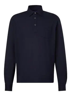 Ralph Lauren Purple Label Cotton And Cashmere Polo Shirt - Blue