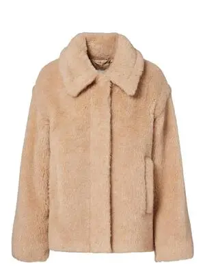 Max Mara Tritone Cropped Teddy Jacket - Beige