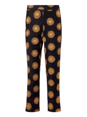 CALA DE LA CRUZ Isola Printed Straight Pants - Black
