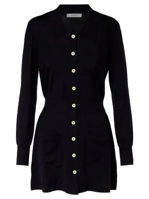 FRAME Wool Polo Dress Blue