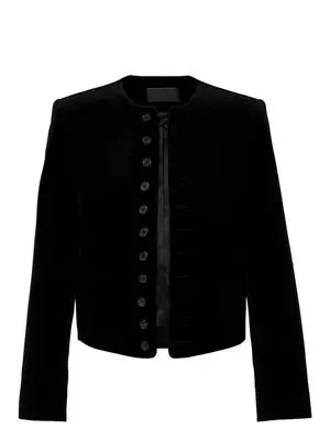 NILI LOTAN Patti Cotton Velvet Jacket - Black