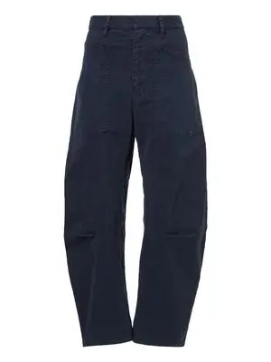 NILI LOTAN Nili Lotan Shon Cotton Twill Barrel-Leg Pants Blue