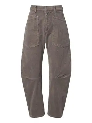 NILI LOTAN Nili Lotan Shon Cotton-Blend Barrel-Leg Pants Grey