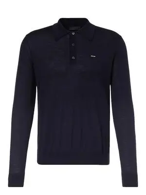 Prada Virgin Wool Polo Sweater - Blue