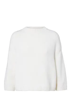 Khaite Sabina Cropped Cashmere Sweater - White