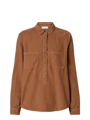 Velvet By Graham & Spencer Arielle Cotton Corduroy Shirt - Brown