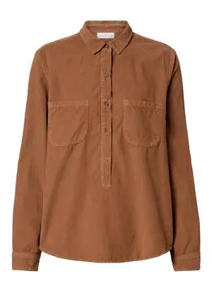 Velvet By Graham & Spencer Arielle Cotton Corduroy Shirt - Brown