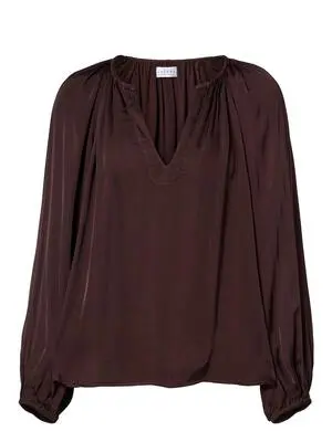Velvet By Graham & Spencer Lyla Satin Blouse - Brown