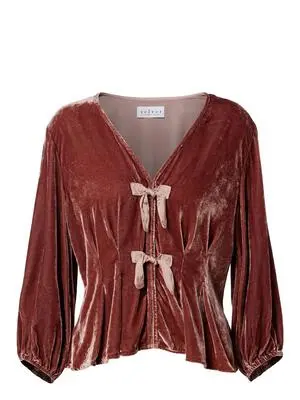 Velvet By Graham & Spencer Elida Bow-detail Top - Pink