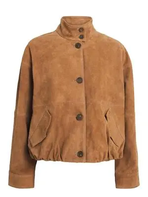 Simkhai Suede Marley Bomber Jacket - Beige