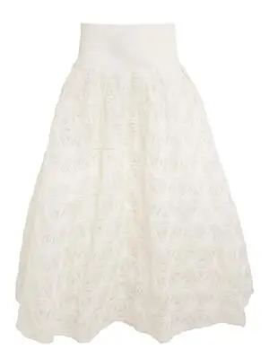Simkhai Embroidered Mindy Midi Skirt - Ivory