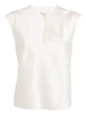 Veronica Beard Stretch-silk Sparrow Blouse - Ivory