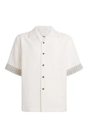 Commas Crochet-trim Short-sleeve Shirt - White