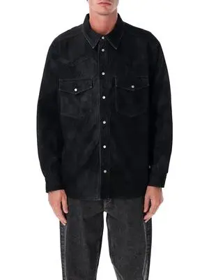 Isabel Marant Kadrian Eco Leather Overshirt - Black