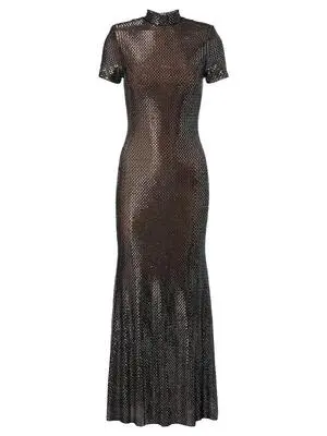 SELF-PORTRAIT Embellished Midi Dress - Silver