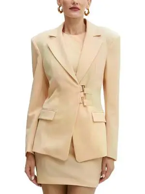 Patrizia Pepe Buckle Blazer - Neutrals