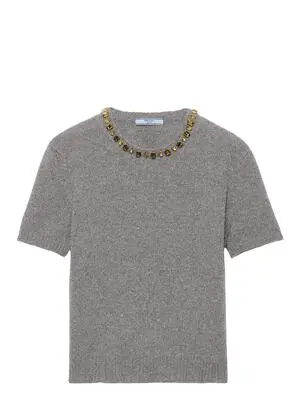 Prada Wool And Cashmere Crew-neck Sweater - Grey